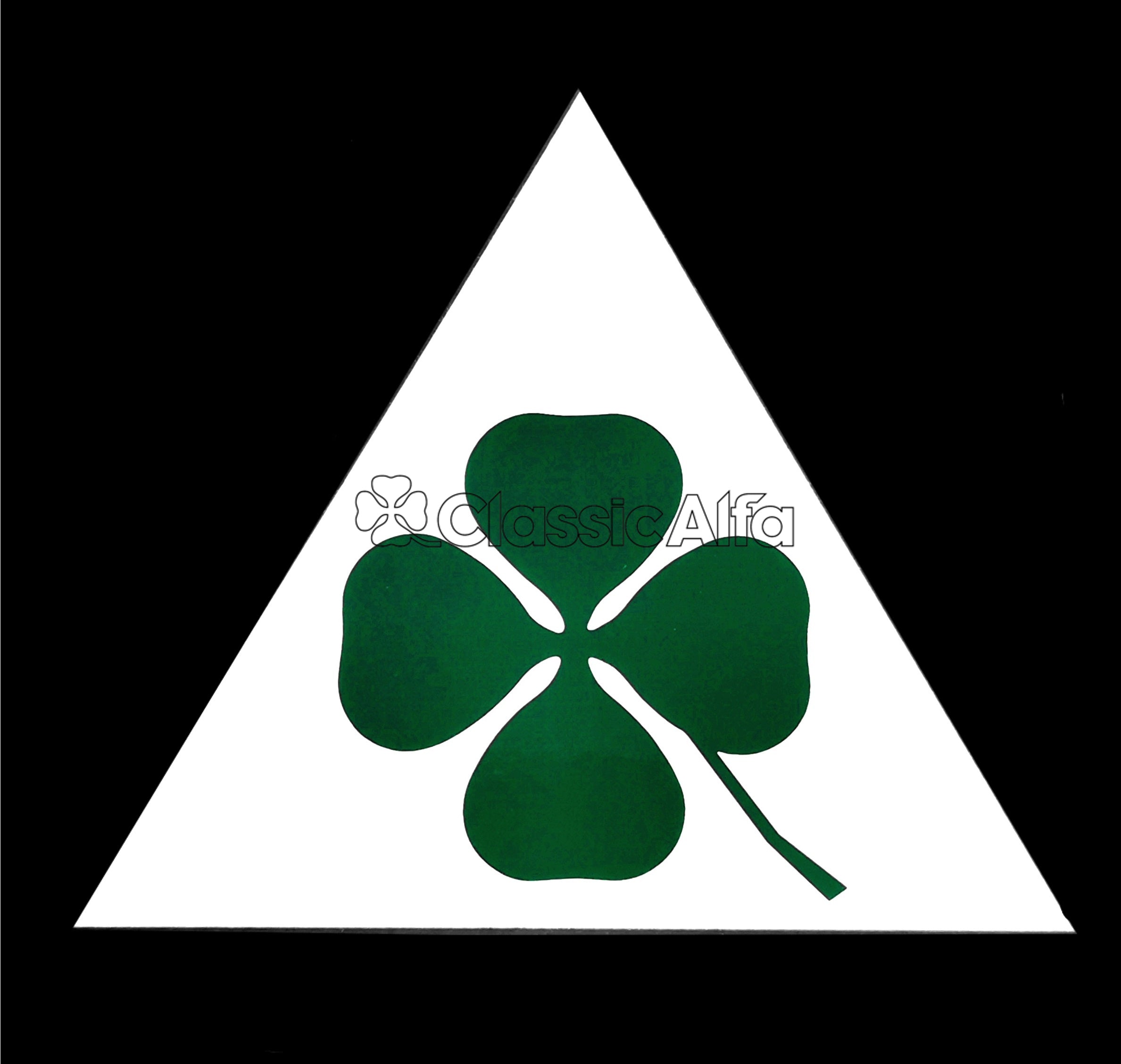 AC048/1 LARGE GREEN CLOVERLEAF TRIANGLE STICKER - LEFT – Classic Alfa