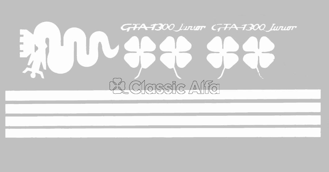 AC075 SET GTA JUNIOR DECALS - WHITE – Classic Alfa