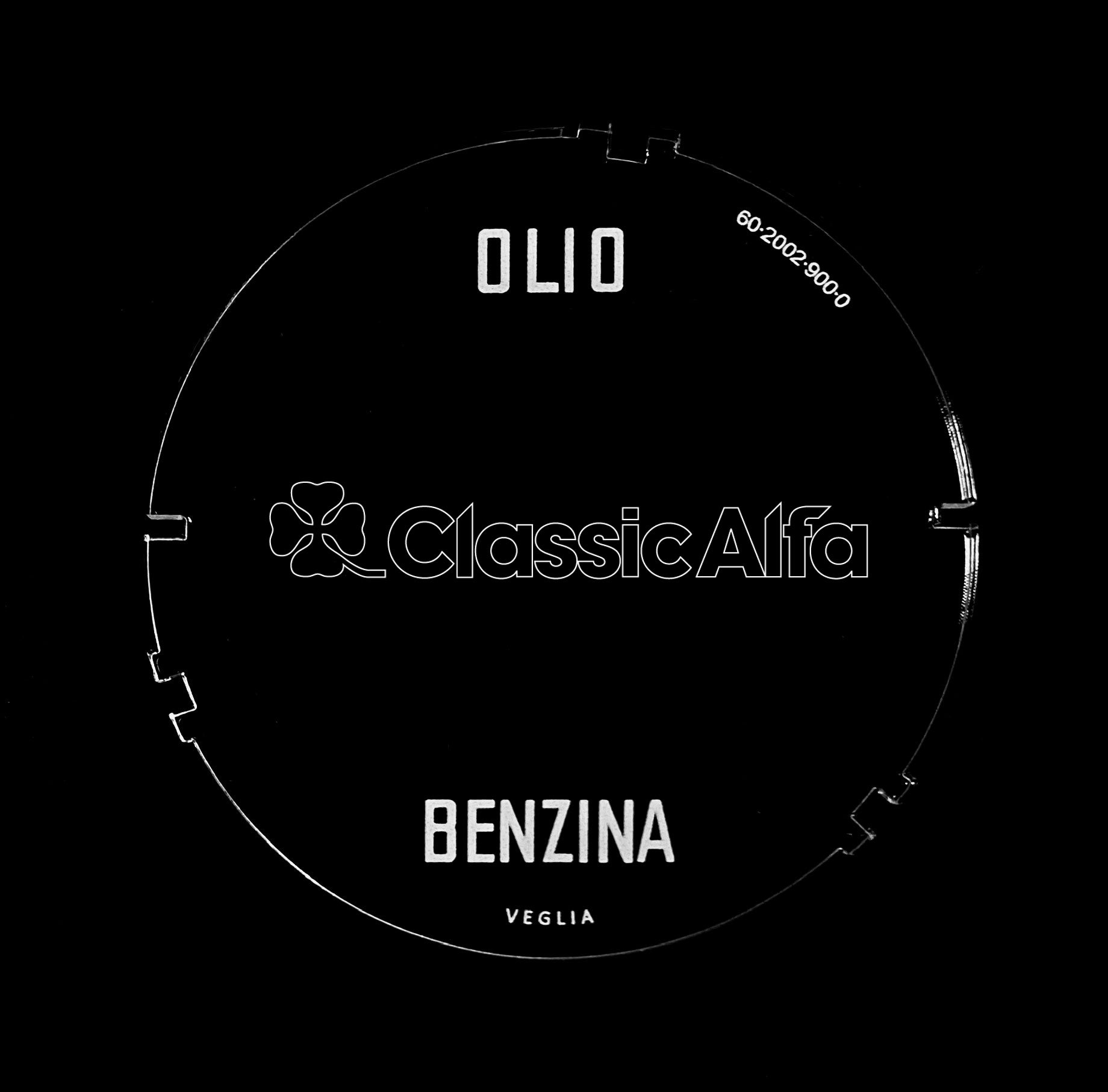 IN233 STEP FRONT DASH INSTRUMENT LENS BENZINA & OLIO – Classic Alfa